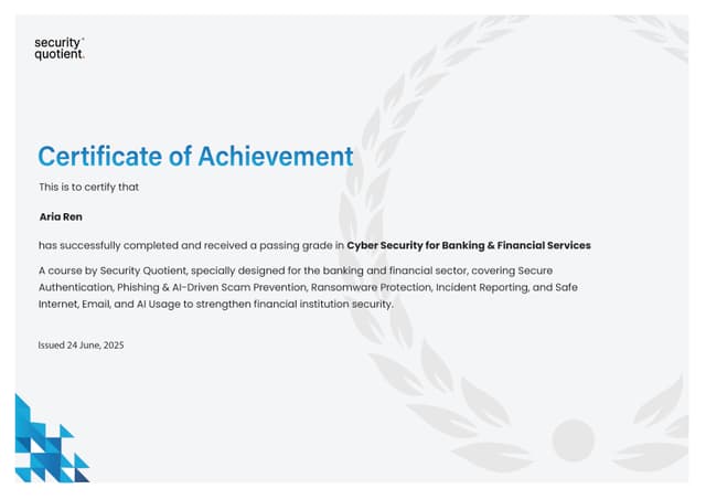 Cyber Security for Banking & Financial Services | Security Quotient